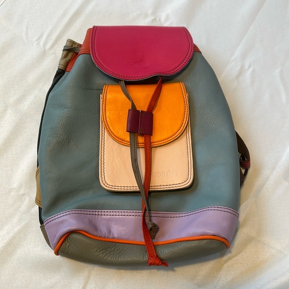 soruka | Bags | Soruka Olive Backpack Multicolored Leather Nwt | Poshmark